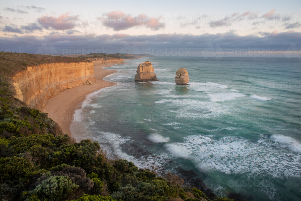 Image of 12 Apostles and Gibson Beach on the Port Campbell coast at ...