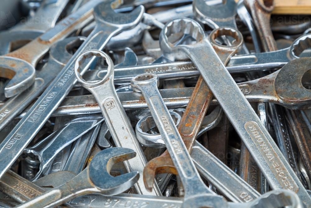 Image of A collection of spanners - Austockphoto