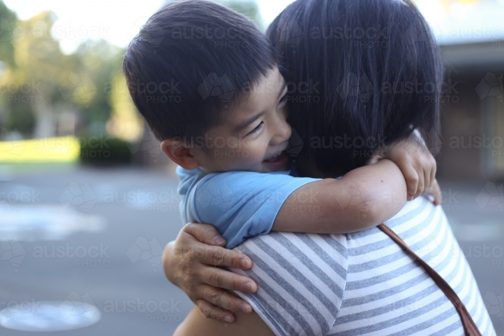 Little Boy Hugging Girl