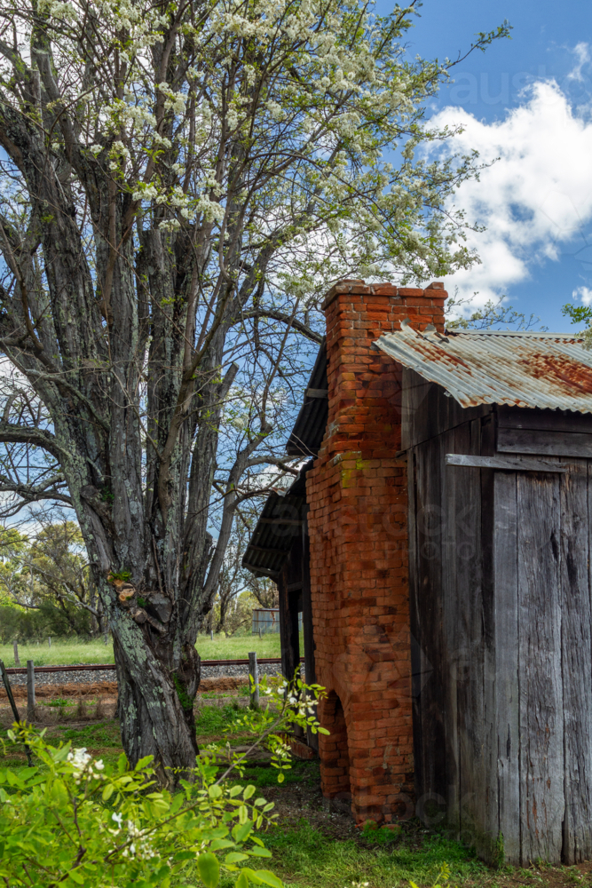 Image of Abandoned house ruins on farmland - Austockphoto