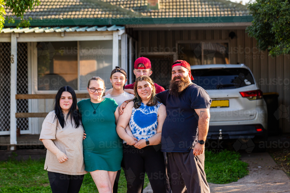 Image of Aboriginal Australian family with parents and teenaged kids ...