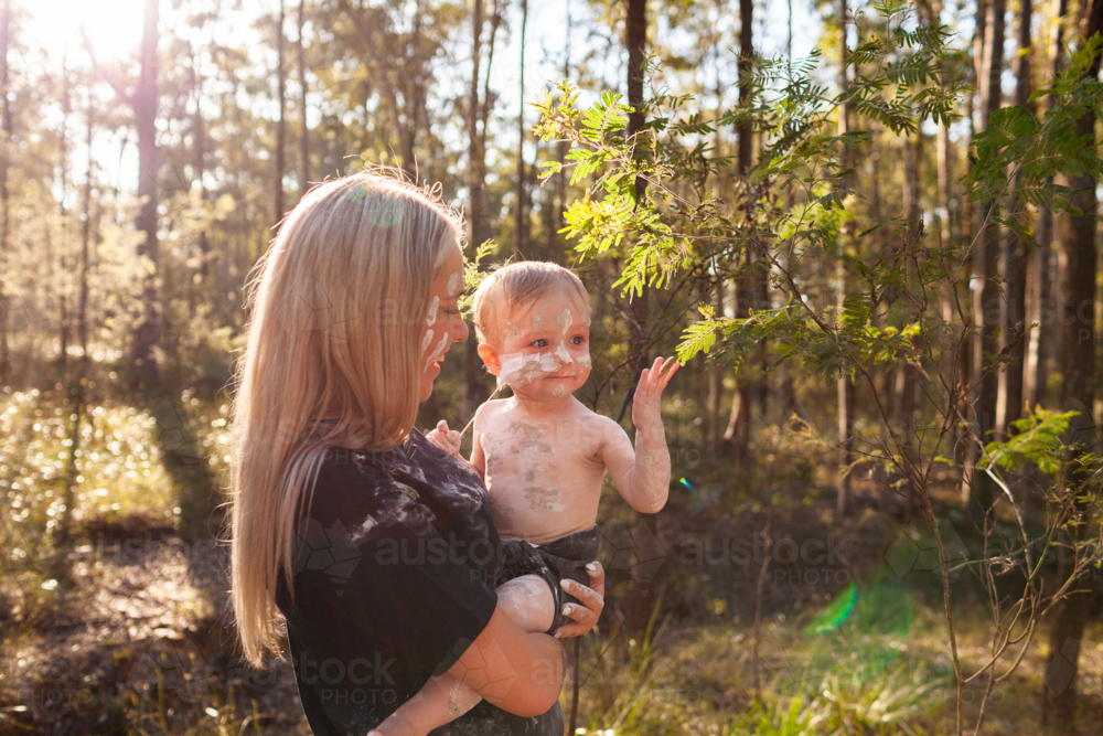 Image of Aboriginal Australian mum and baby with feeding tube enjoying ...