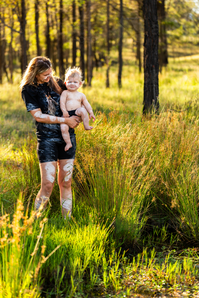 Image of Aboriginal woman with her eight month old baby boy together in ...