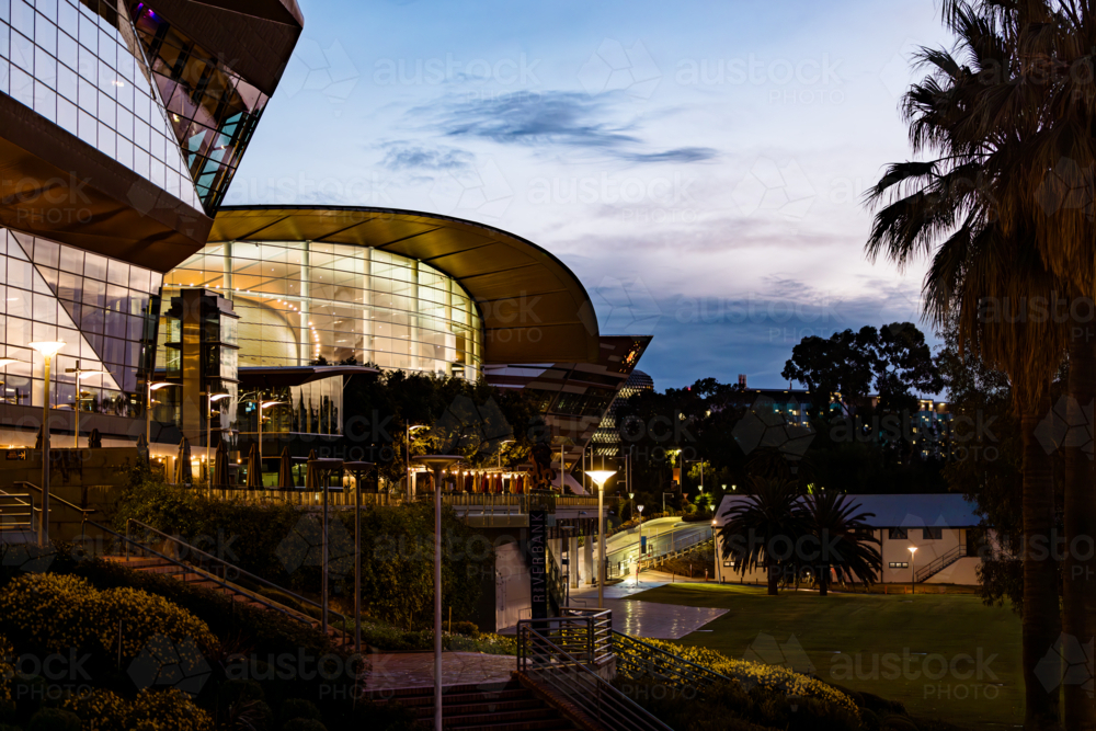 Image of Adelaide Convention Centre Illuminated in the Evening ...