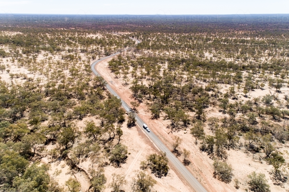 Image of Adventure Way highway near Cunnamulla, Queensland. - Austockphoto
