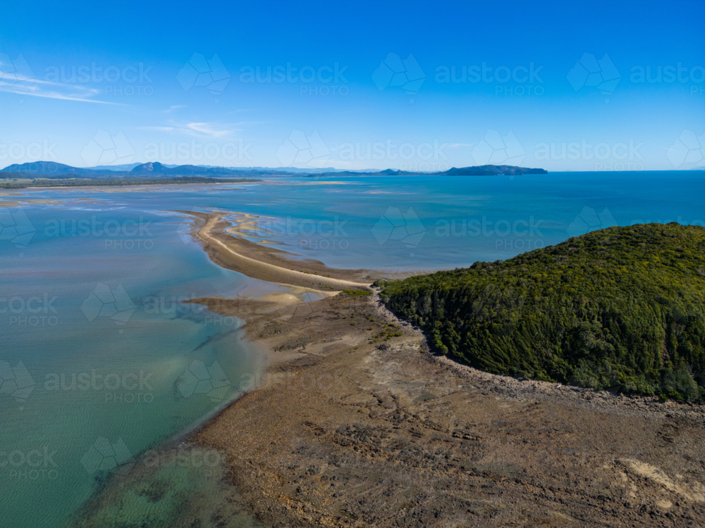 Image of Aerial Drone View of Tropical Queensland Beach, Ocean Waves ...