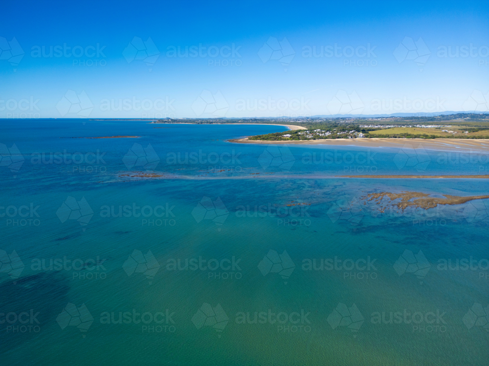 Image of Aerial Drone View of Tropical Queensland Beach, Ocean Waves ...