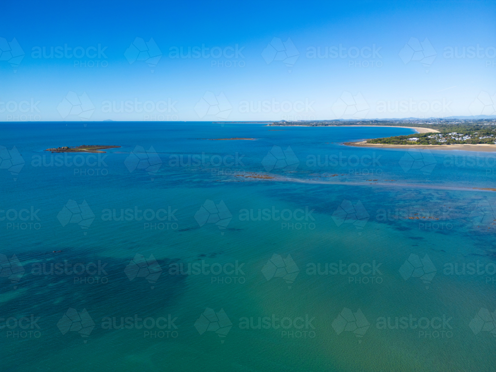 Image of Aerial Drone View of Tropical Queensland Beach, Ocean Waves ...