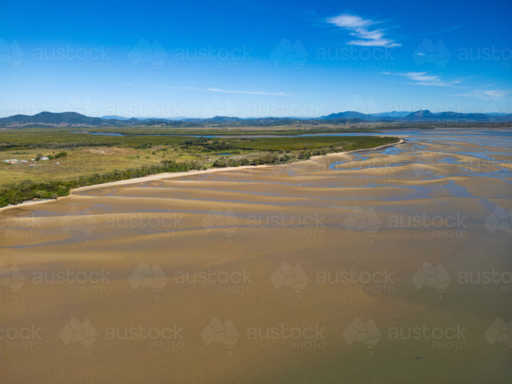 Image of Aerial Drone View of Tropical Queensland Beach, Ocean Waves ...