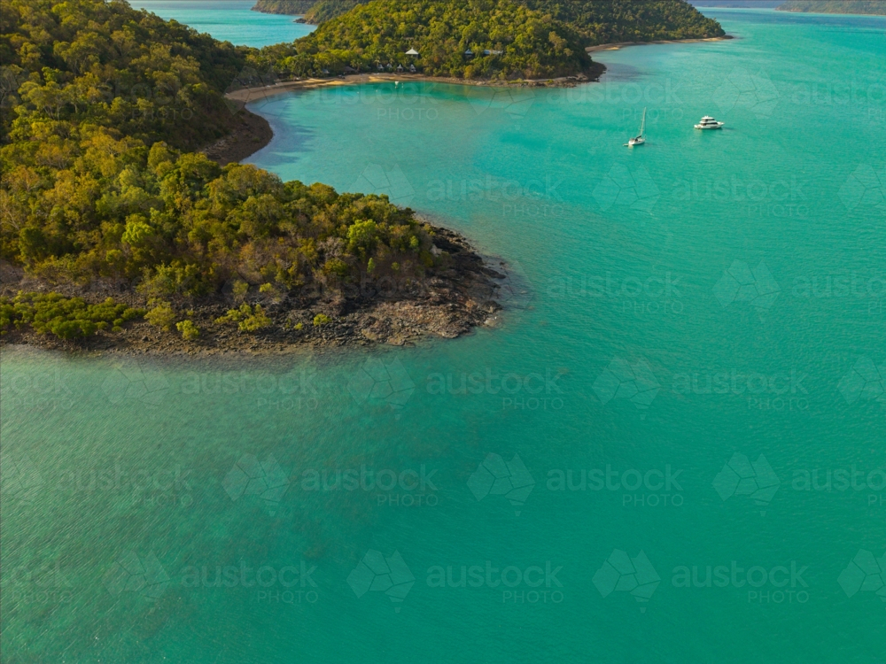 Image of Aerial Drone View of Tropical Queensland Coastal Landscape ...