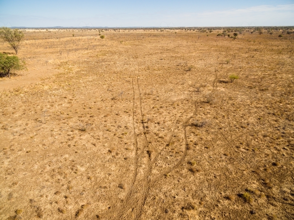 Image of Aerial image of drought paddock - Austockphoto