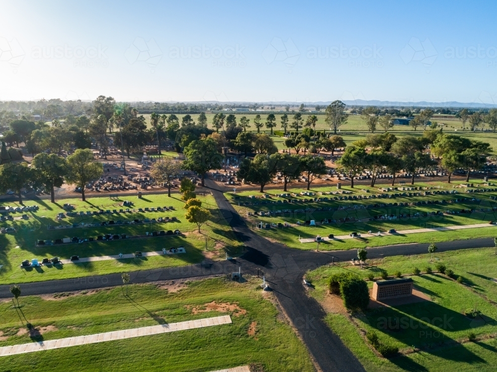 Image of Aerial image of rural country cemetery with space for new ...