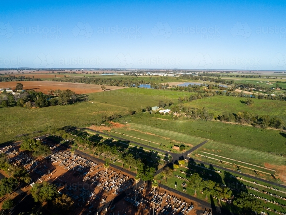 Image of Aerial image of rural country cemetery with space for new ...