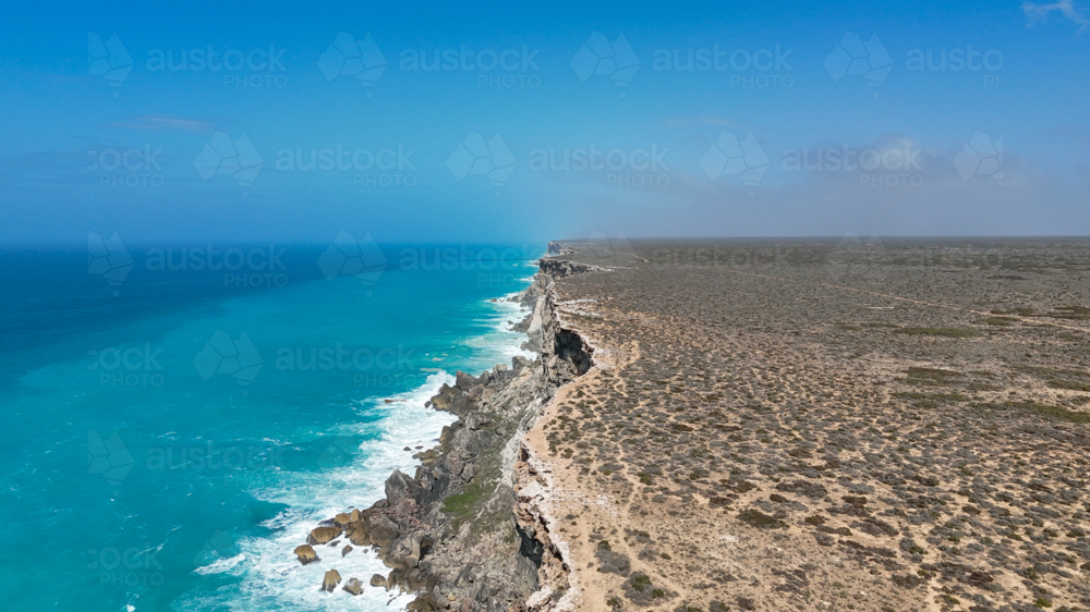Image of Aerial of the Bunda Cliffs at the southern edge of mainland ...