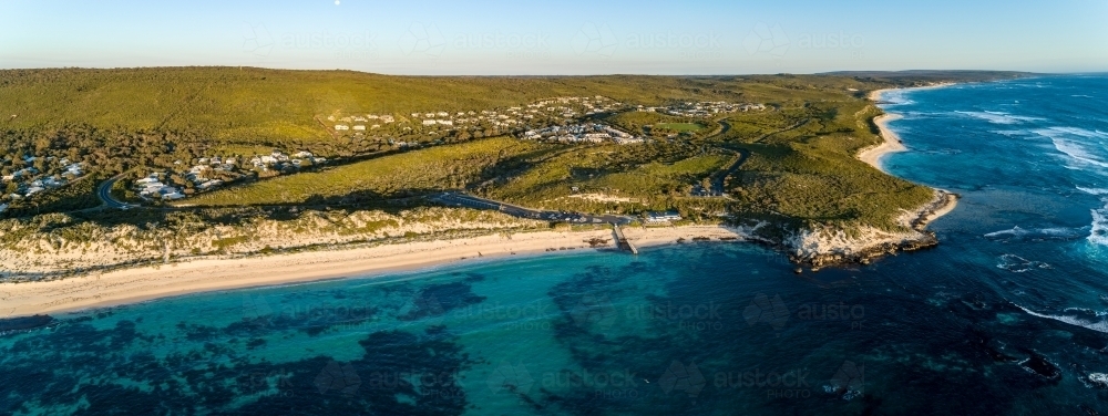 Image of Aerial panorama of Gnarabup Beach, Prevelly, - Austockphoto