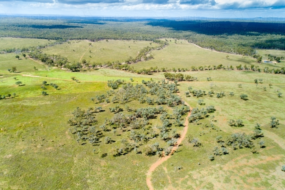 Image of Aerial view of a farm paddock. - Austockphoto