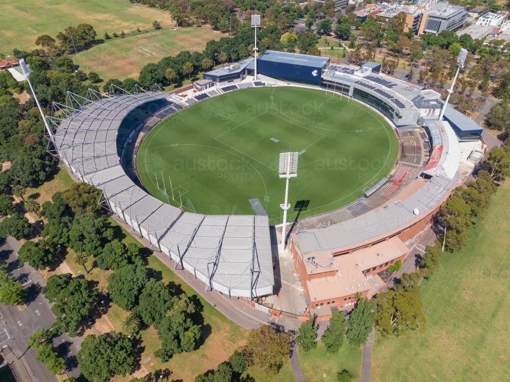 Image of Aerial view of a large Aussie rules Football Stadium ...
