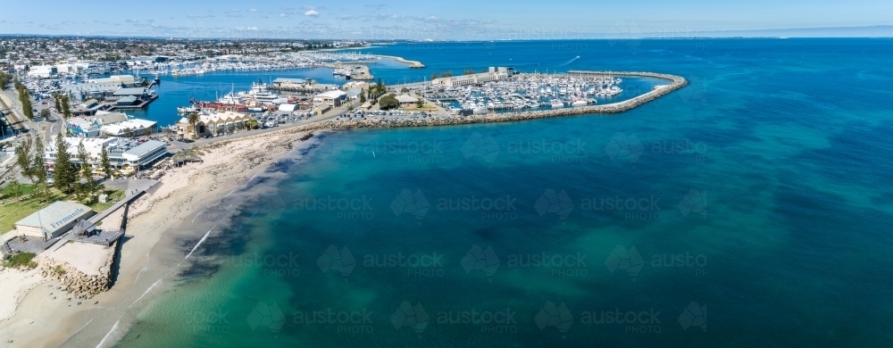 Image of Aerial view of Bathers Beach, Fremantle Fishing Boat Harbour ...