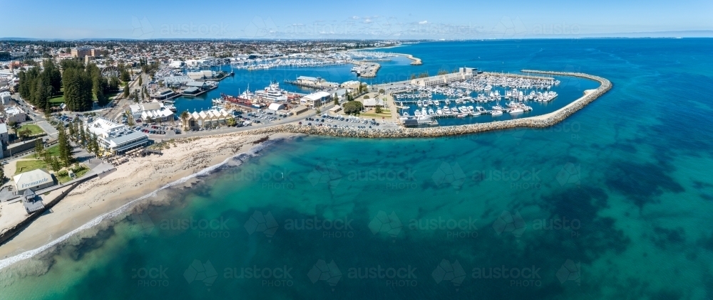 Image of Aerial view of Bathers Beach, Fremantle Fishing Boat Harbour ...