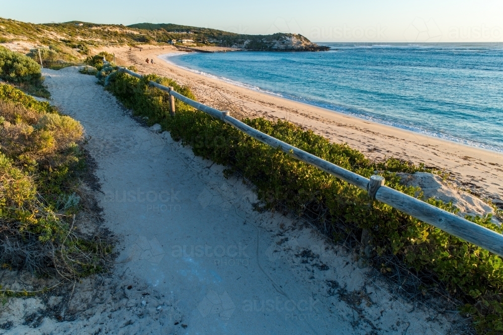 Image of Aerial view of coastal path, headland, and ocean - Austockphoto