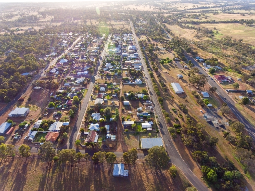 Image of aerial view of Darkan looking westward - Austockphoto