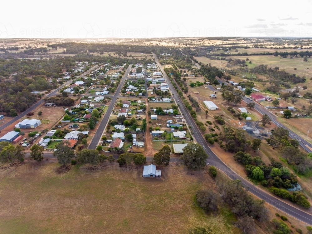Image of aerial view of Darkan looking westward - Austockphoto