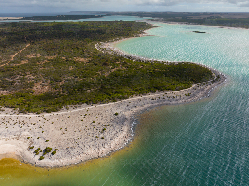 Image of Aerial view of drift lines and cloud shadows on a windblown ...