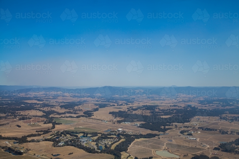 Image of Aerial view of dry australian landscape - Austockphoto