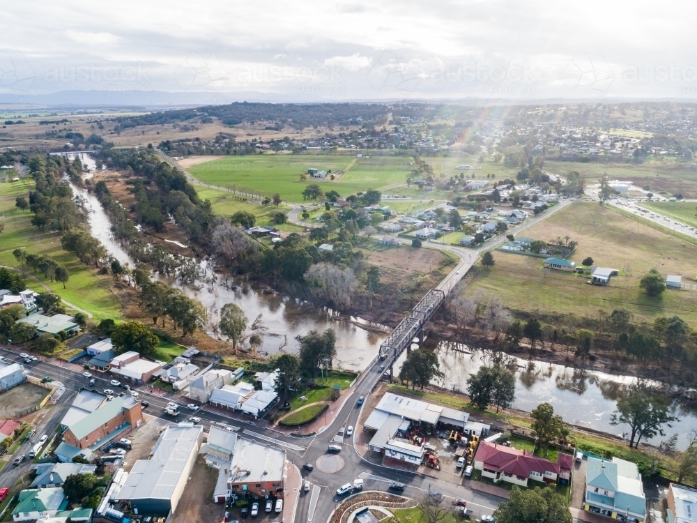 Image of Aerial view of Dunolly Ford Bridge to roundabout in Singleton ...
