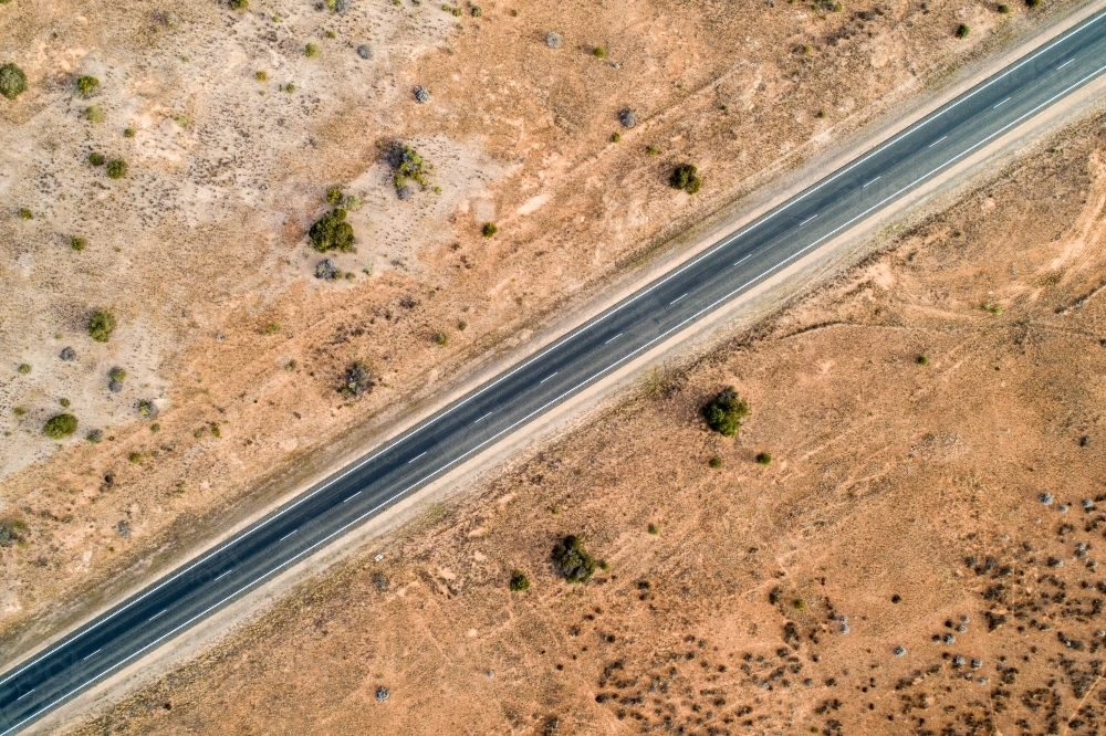 Image of Aerial view of Eyre Highway and Nullarbor Plain near ...