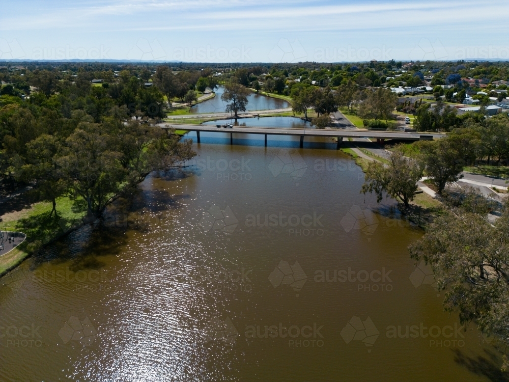 Image of Aerial view of Forbes in regional New South Wales - Austockphoto