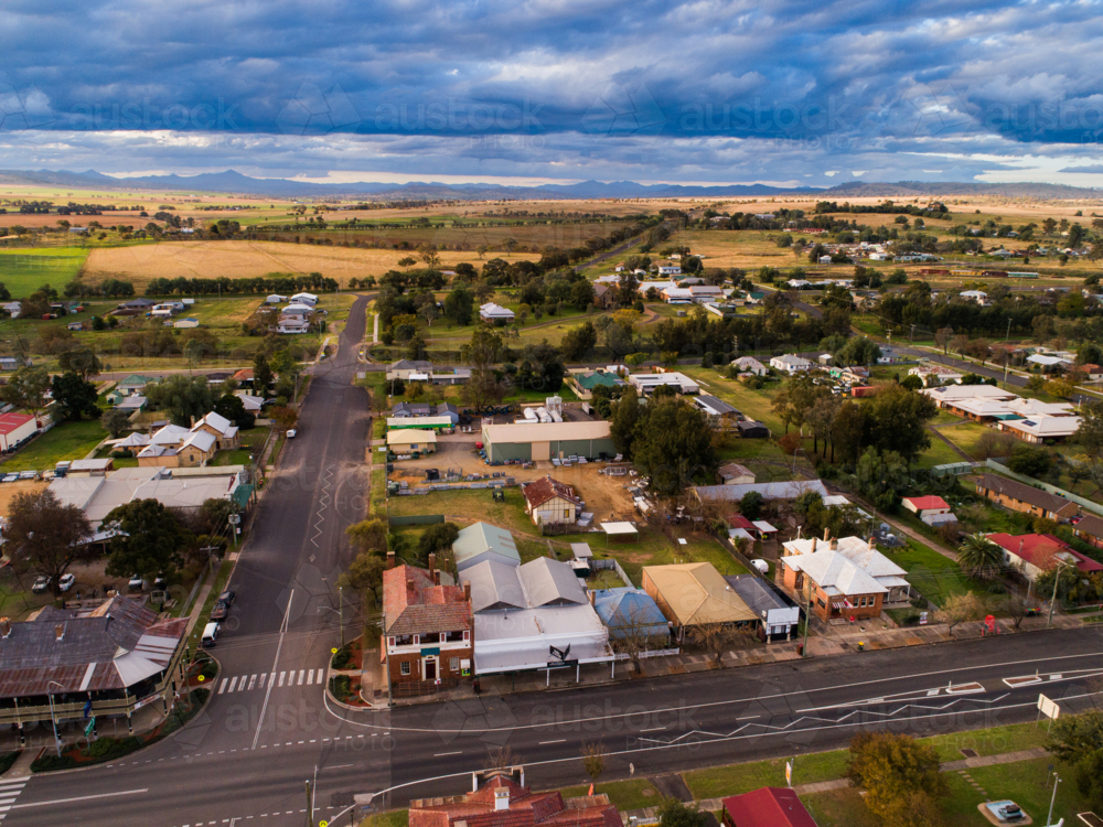 Image of Aerial view of Merriwa, Upper Hunter Shire, in the far west of ...