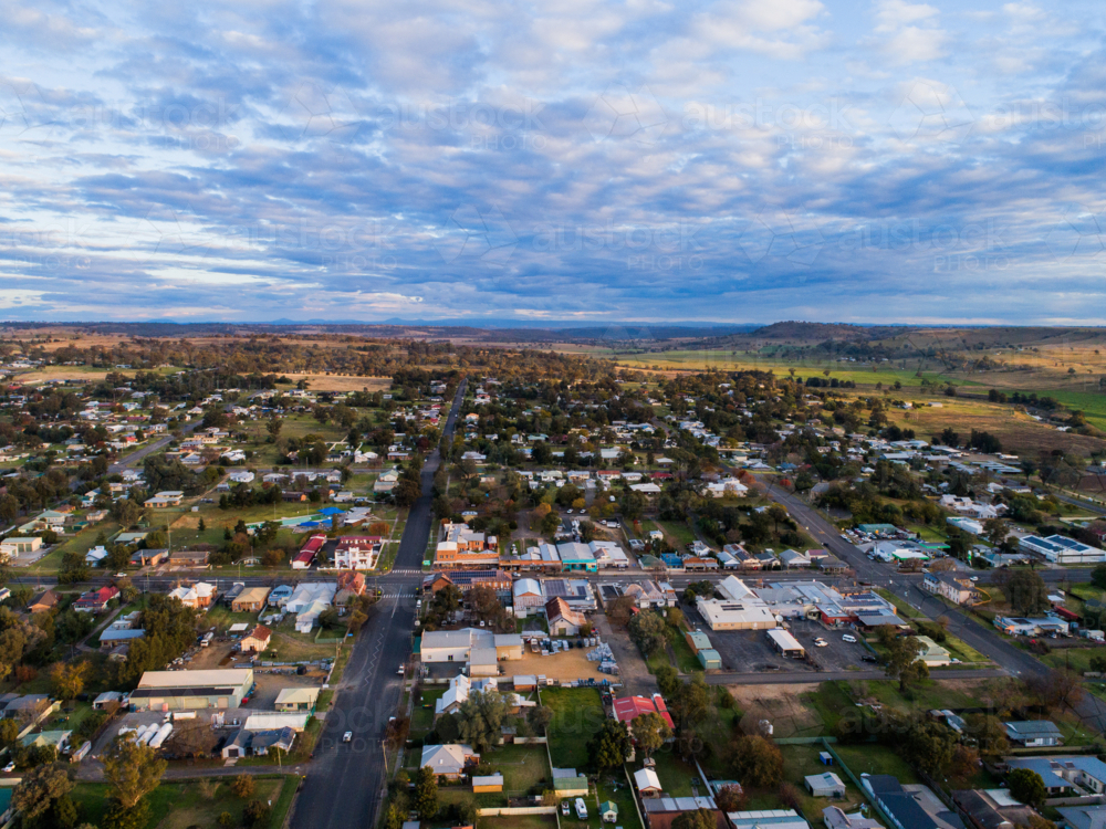 Image of Aerial view of Merriwa, Upper Hunter Shire, in the far west of ...