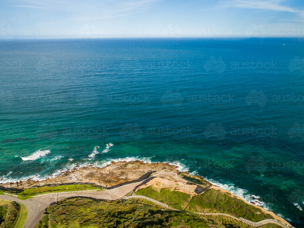 Image of Aerial view of paths down to the boogey hole in Newcastle on ...