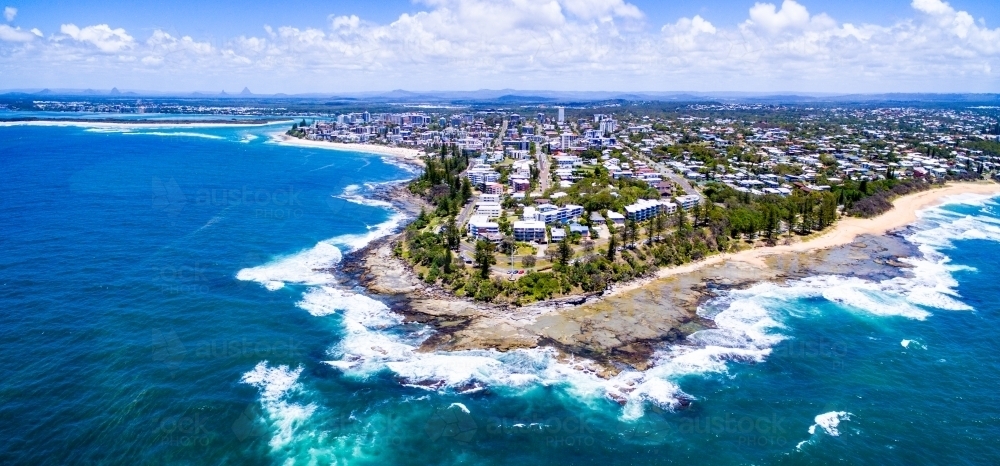 Image of Aerial view of Point Wickham, Shelly Beach, and Kings Beach ...