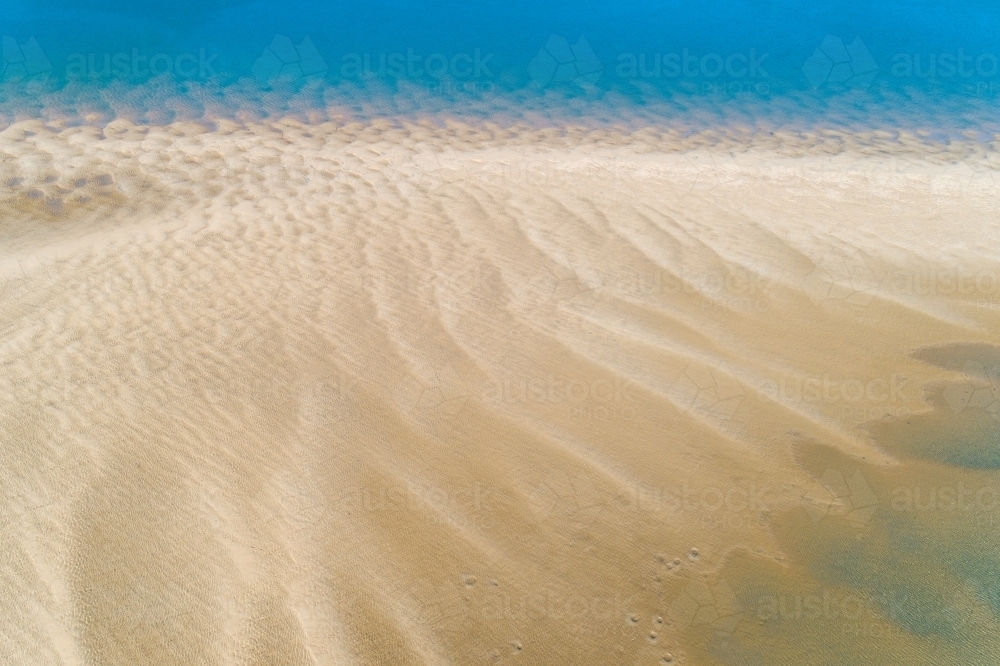 Image of Aerial view of ripples of a tidal sandbar in Seventeen Seventy ...