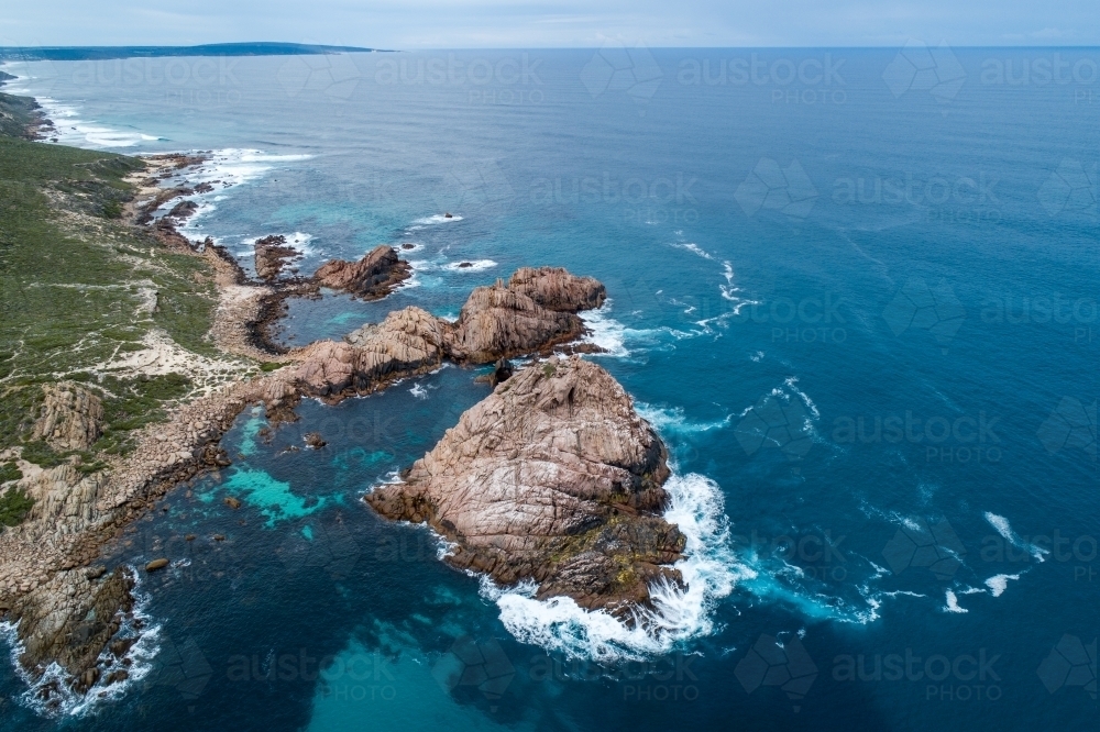 Image of Aerial view of rugged Western Australia coast. - Austockphoto