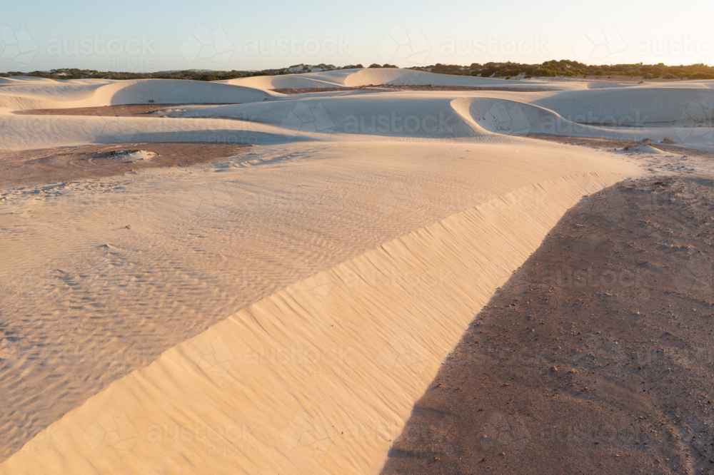 Image of Aerial view of shapes and patterns in white sand dunes ...
