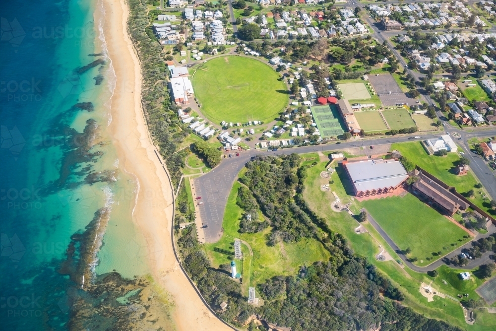 Image of Aerial view of Shortland Bluff at Queenscliff in Victoria ...