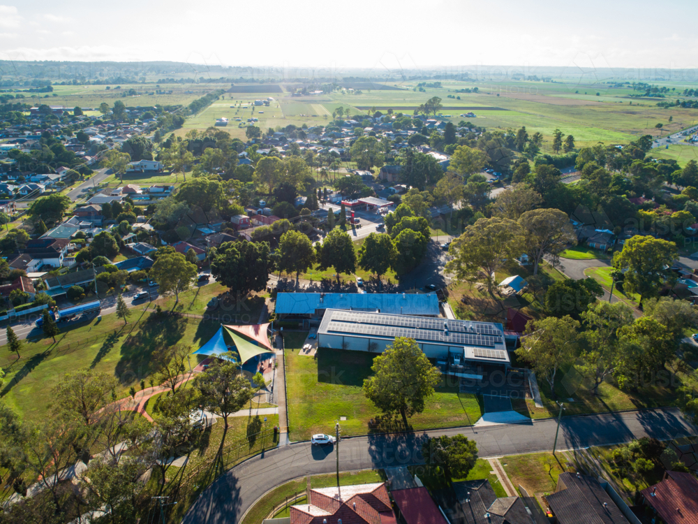 Image of Aerial view of Singleton Visitor Information Centre and park ...