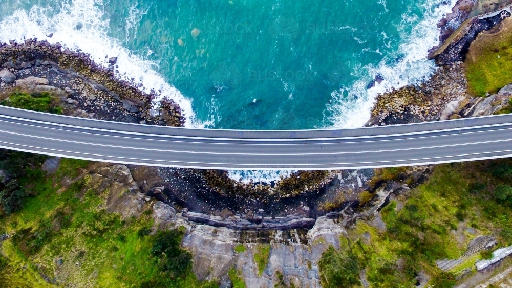 Image of Aerial view of the Sea Cliff Bridge between Coalcliff and ...