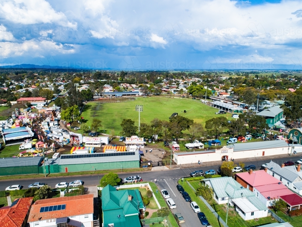 Image of Aerial view of the showring, pavilions and sideshow alley at ...