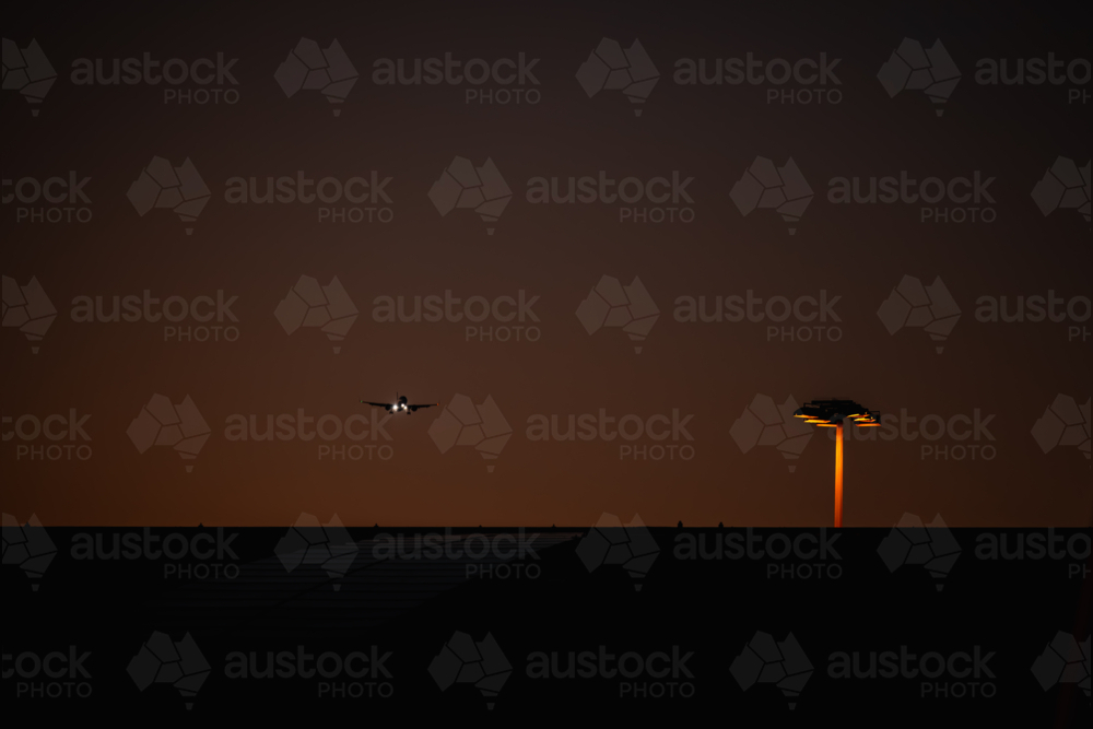 Image of Airplane coming into land over Sydney Airport Domestic ...