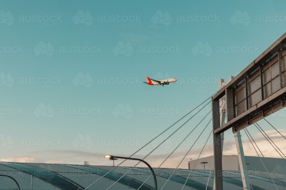 Image of Airplane coming into land over Sydney Airport Domestic ...