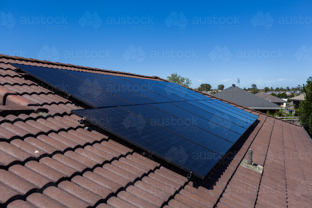 Image of All black bi-facial solar panels installed on Australian roof ...