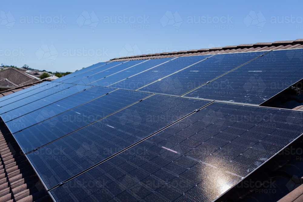 Image of All black bi-facial solar panels installed on Australian roof ...