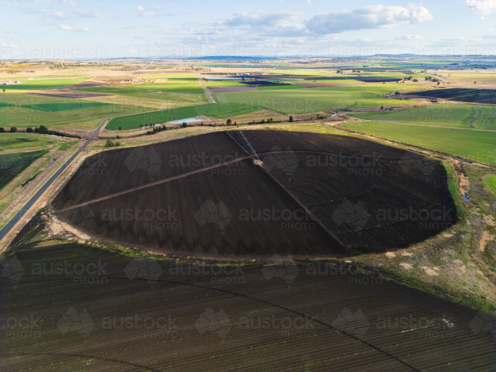 Image of An aerial view of a center-pivot irrigation field in south ...