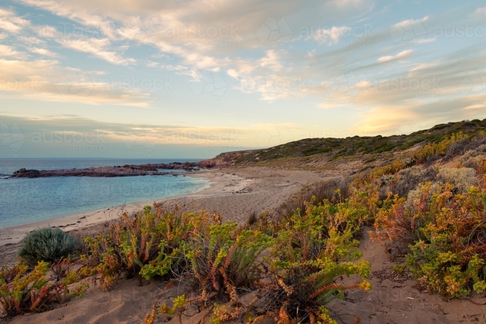 Image of an empty beach in a remote, rural location in South Australia ...