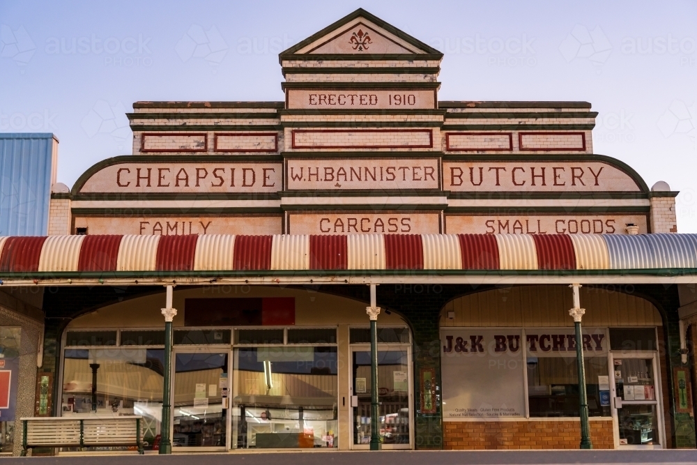 Image of An historic shop facade with bull nose veranda ornate ...