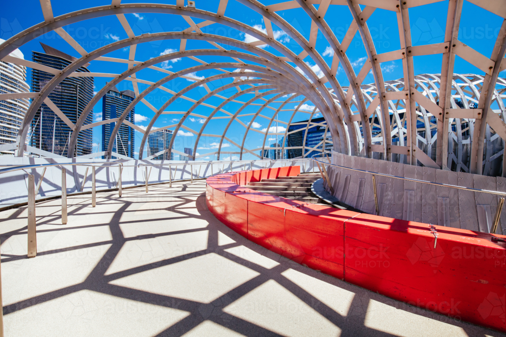 Image of architecture of Webb Bridge on a warm spring morning in the ...